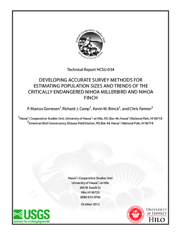 (PDF) Developing accurate survey methods for estimating population ...