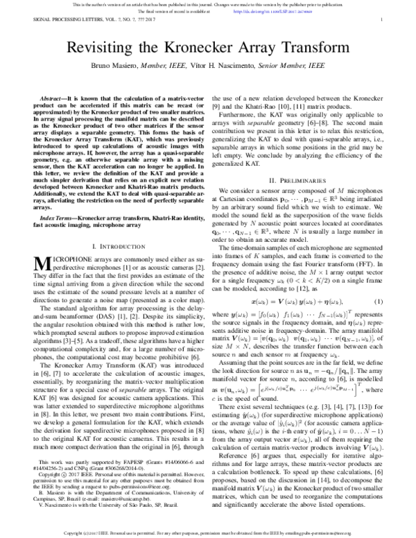 (PDF) Revisiting the Kronecker Array Transform