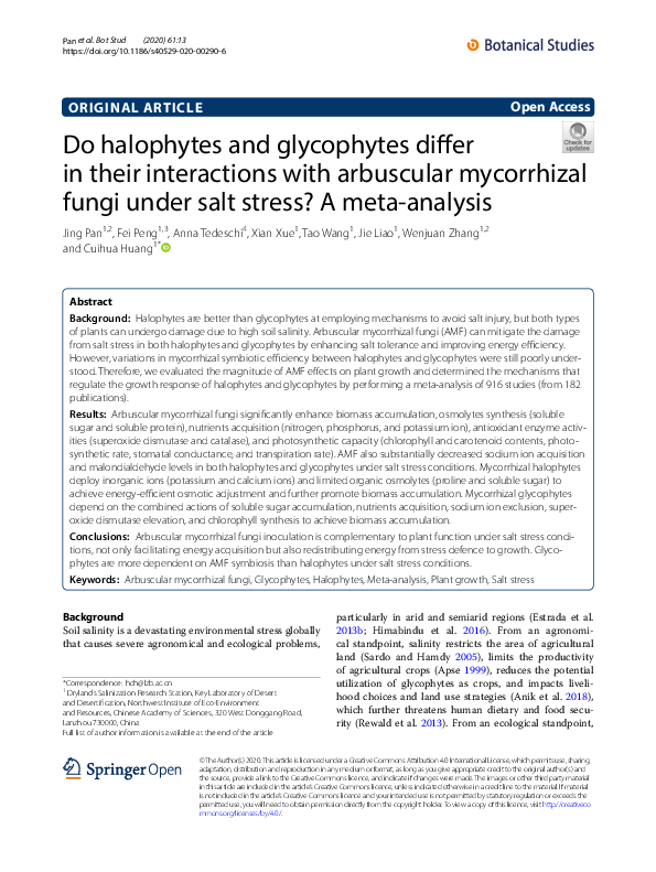 (PDF) Do halophytes and glycophytes differ in their interactions with ...