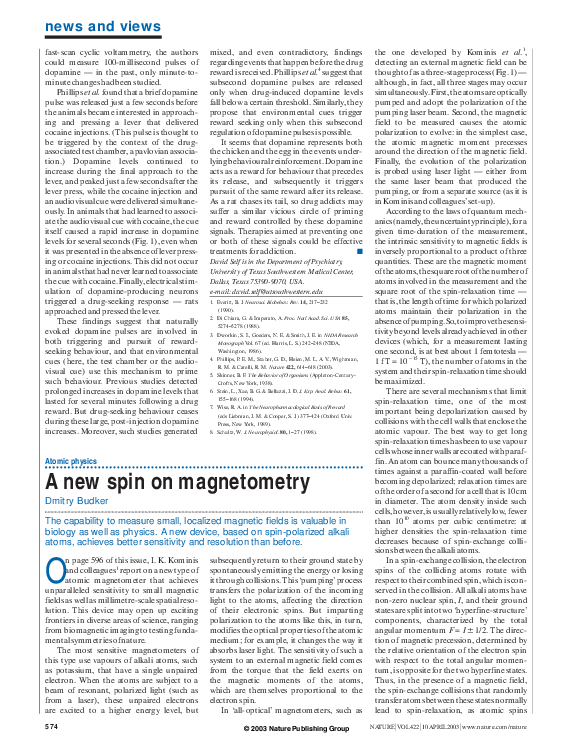 (PDF) Atomic physics: A new spin on magnetometry