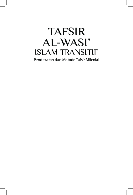 (PDF) BUKU TAFSIR AL WASI' ISLAM TRANSITIF METODE DAN PENDEKATAN TAFSIR ...