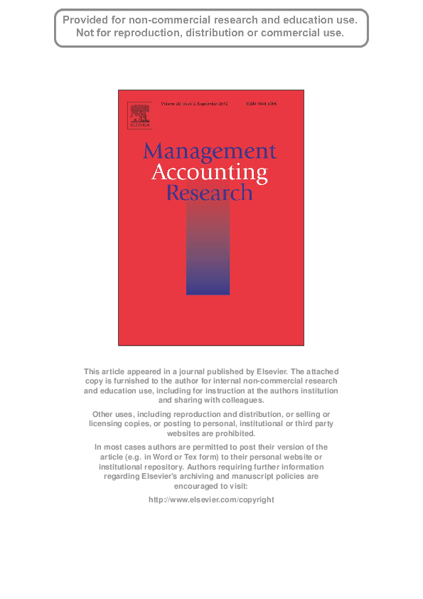 (PDF) A conceptual developpement of Simons' Levers of Control framework