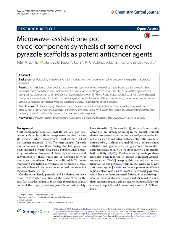 (PDF) Microwave‐Assisted One‐Pot Three Component Synthesis of Some New 4 (3H)‐Quinazolinone ...