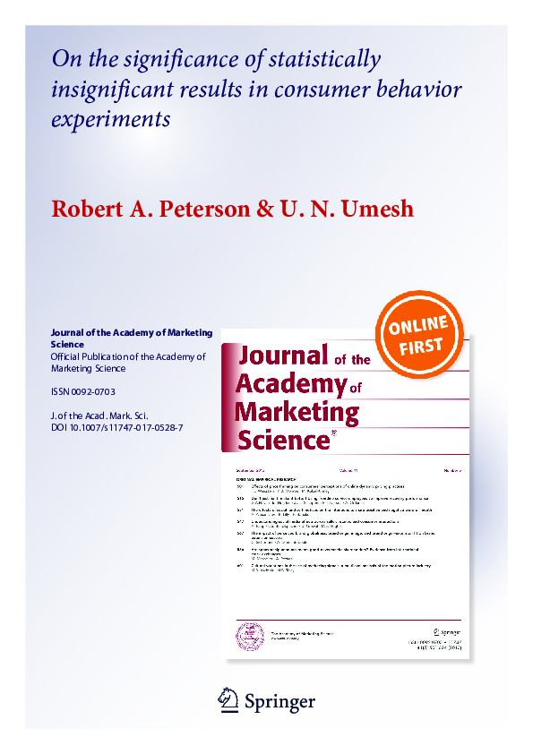 (PDF) On the significance of statistically insignificant results in ...