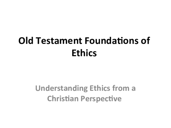 (PPT) Old Testament Foundations