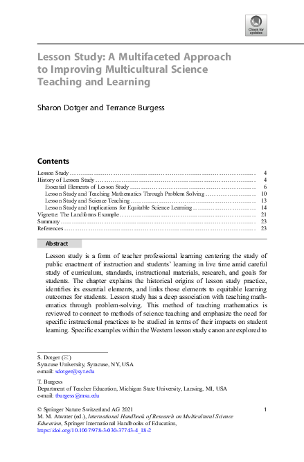 (PDF) Lesson Study: A Multifaceted Approach to Improving Multicultural ...