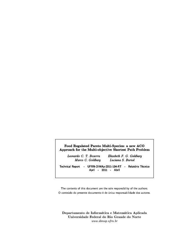 Pdf Food Regulated Pareto Multi Species A New Aco Approach For The