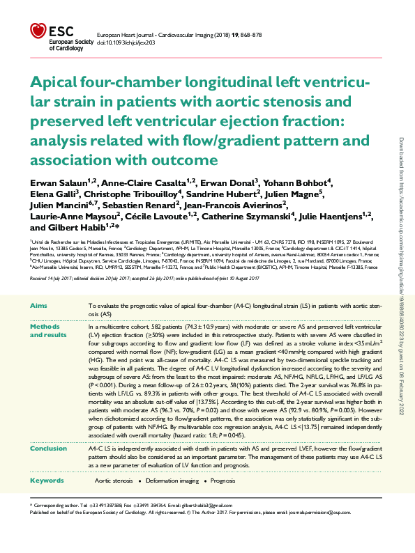 (PDF) Apical four-chamber longitudinal left ventricular strain in ...