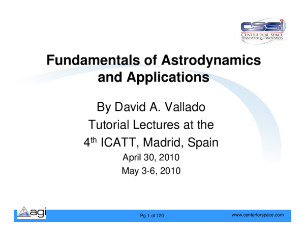 (PDF) Fundamentals of Astrodynamics and Applications