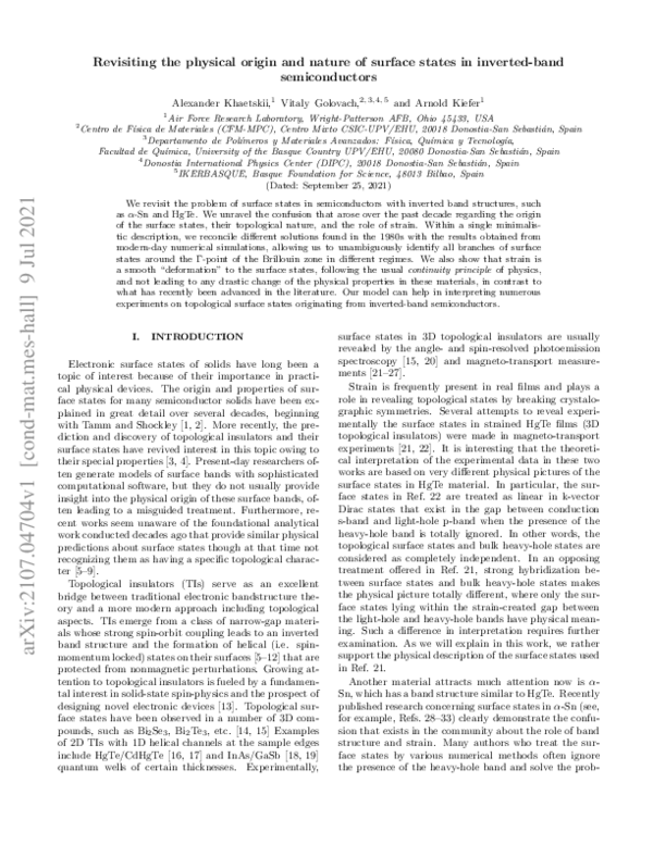 (PDF) Revisiting the physical origin and nature of surface states in ...