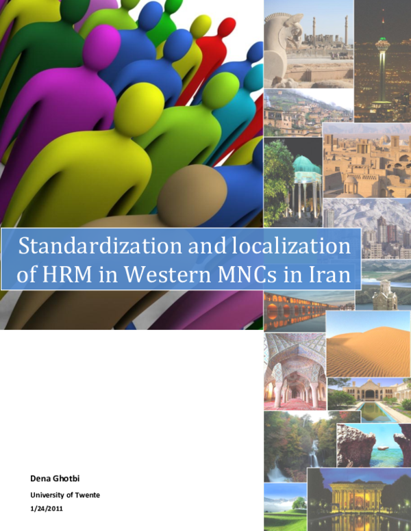 (PDF) Standardization and localization of HRM in Western MNCs in Iran