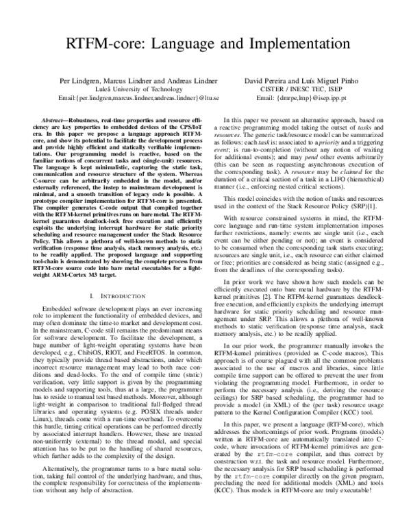 (PDF) RTFM-core: Language and implementation
