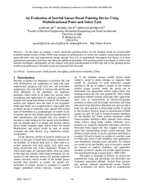 (PDF) An evaluation of inertial sensor based pointing device using multidirectional point-and ...