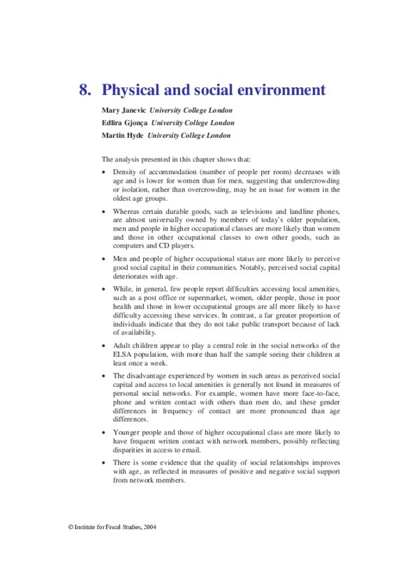(PDF) 8. Physical and social environment