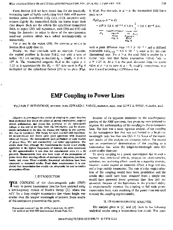 (PDF) EMP Coupling to Power Lines