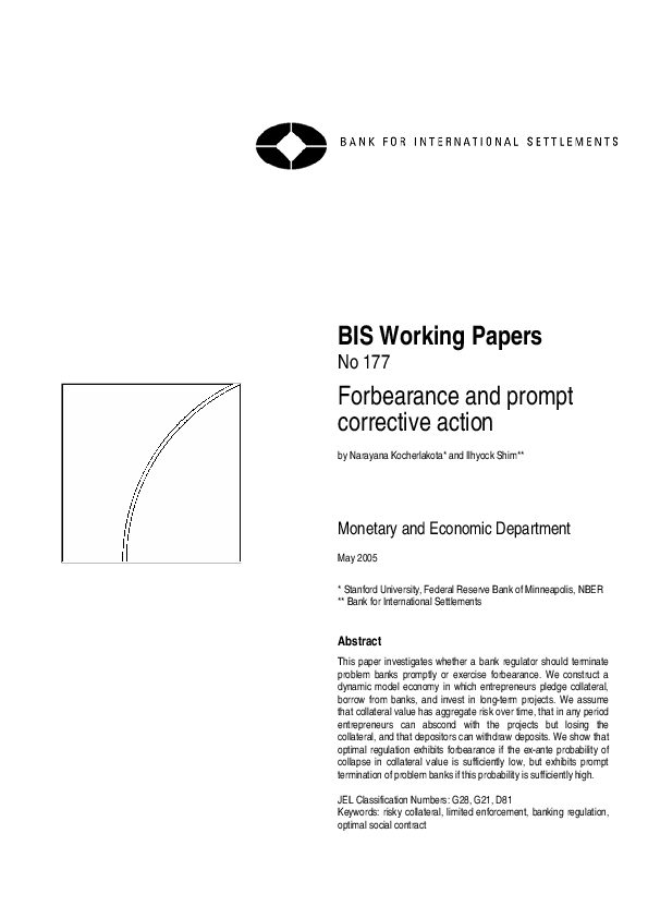 (PDF) BIS Working Papers No 177 Forbearance and prompt corrective action