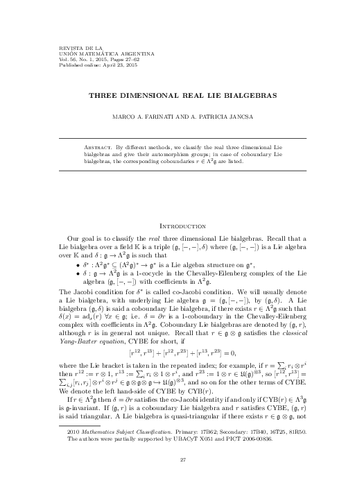 (PDF) Three dimensional real Lie bialgebras