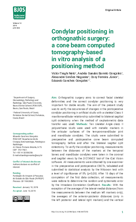 (PDF) Condylar positioning in orthognathic surgery