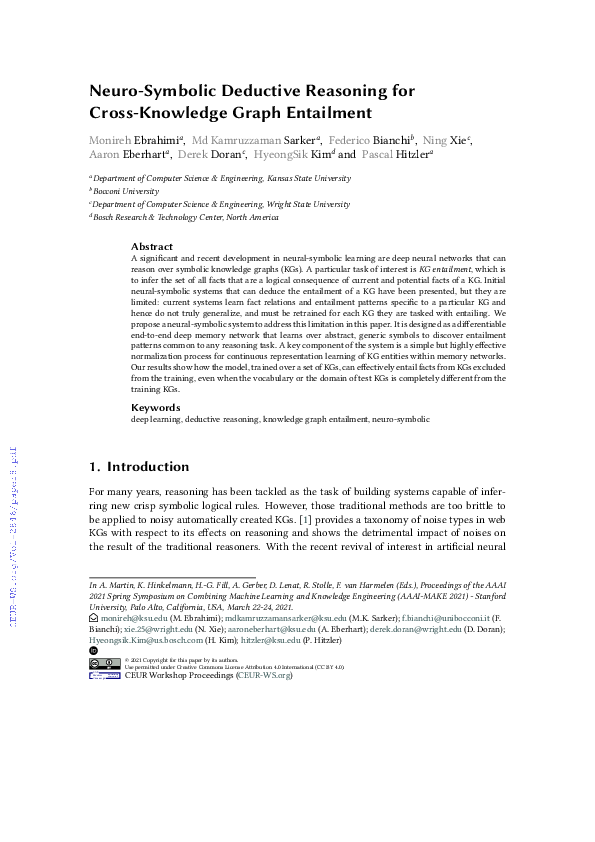 Pdf Neuro Symbolic Deductive Reasoning For Cross Knowledge Graph Entailment