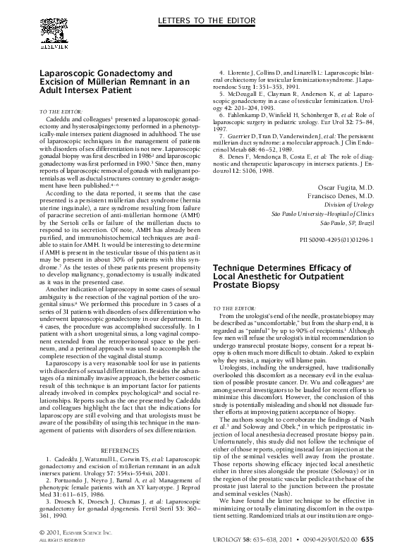 (PDF) Laparoscopic gonadectomy and excision of Müllerian remnant in an ...