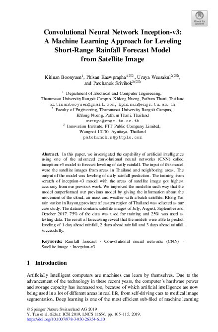 (PDF) Convolutional Neural Network Inception-v3: A Machine Learning Approach for Leveling Short ...