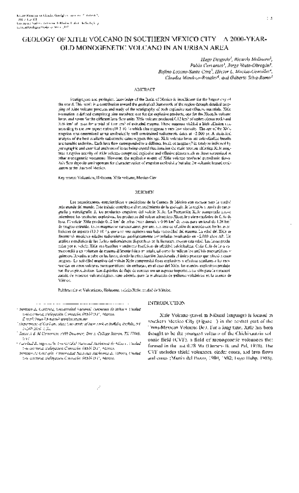 (PDF) Geology of Xitle volcano in southern Mexico City¿a 2000-year old ...