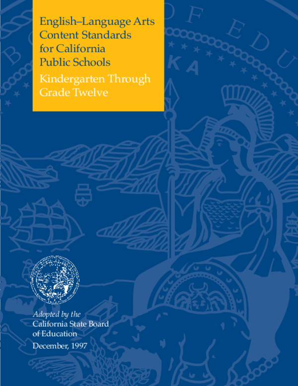 (PDF) English-Language Arts Content Standards for California Public ...