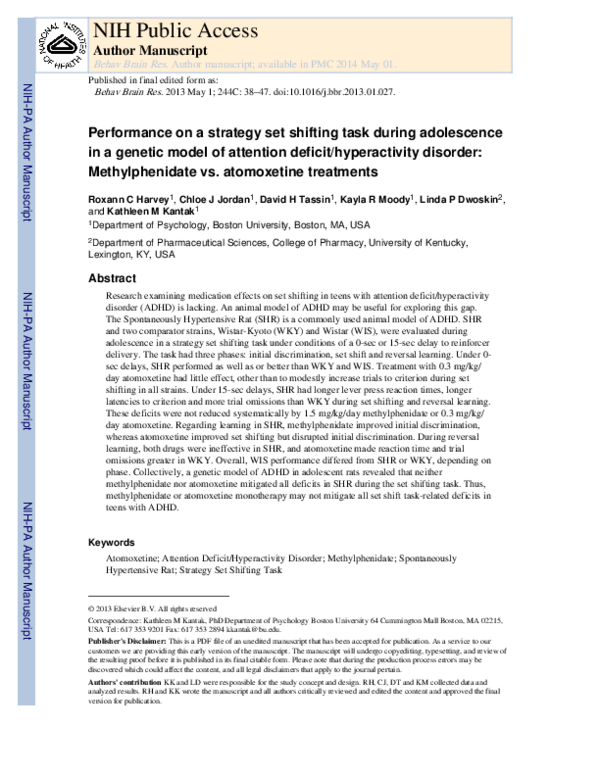 (PDF) Performance on a strategy set shifting task during adolescence in a genetic model of ...