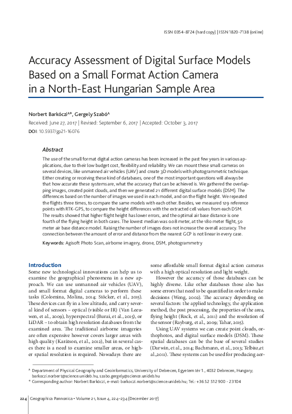 (PDF) Accuracy Assessment of Digital Surface Models Based on WorldView-2 and ADS80 Stereo Remote ...
