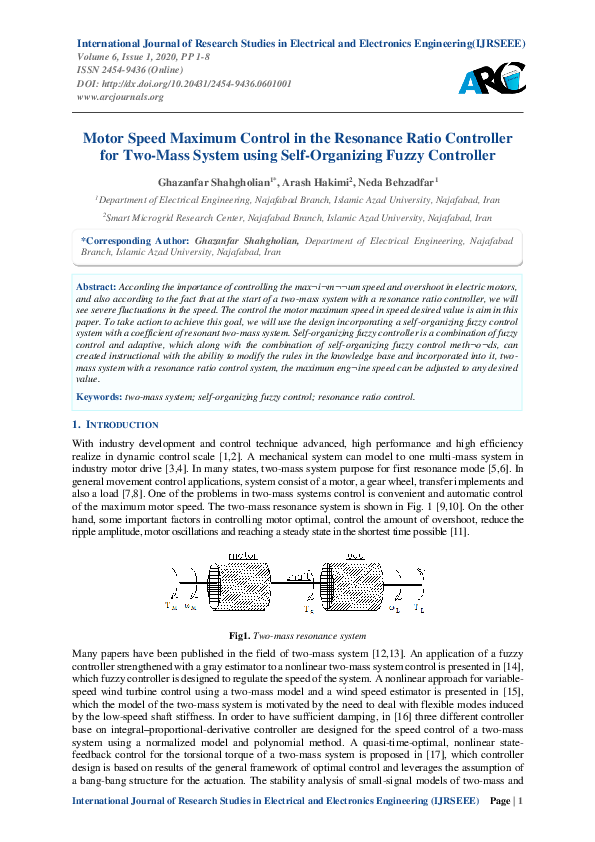 (PDF) Motor Speed Maximum Control in the Resonance Ratio Controller for ...