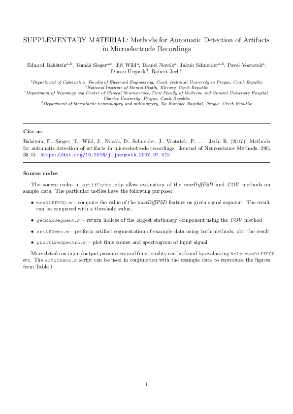 (PDF) Methods for automatic detection of artifacts in microelectrode ...