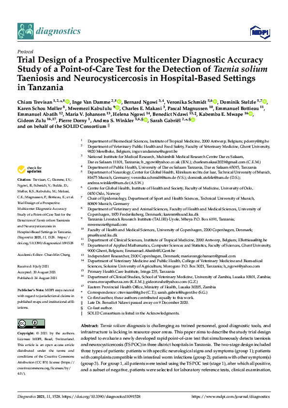 (PDF) Trial Design of a Prospective Multicenter Diagnostic Accuracy ...