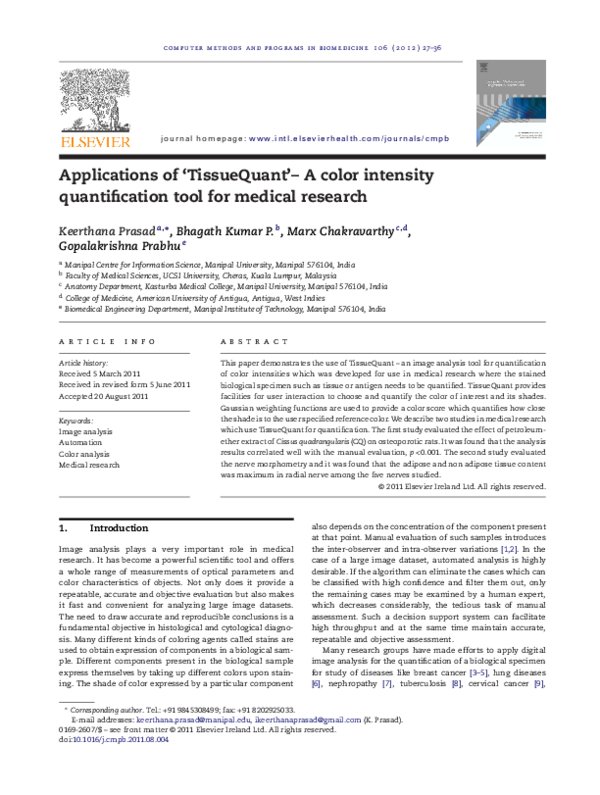 (PDF) Applications of ‘TissueQuant’– A color intensity quantification ...