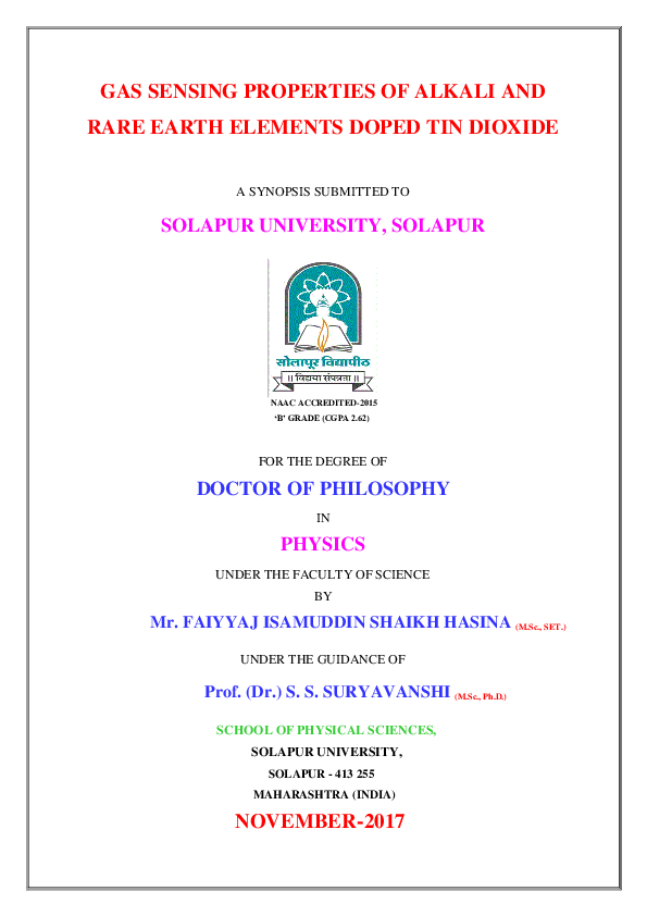 (PDF) Gas Sensing Properties of Alkali and Rare Earth Elements Doped ...
