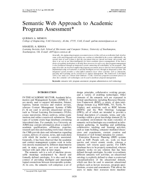 (PDF) Semantic Web Approach to Academic