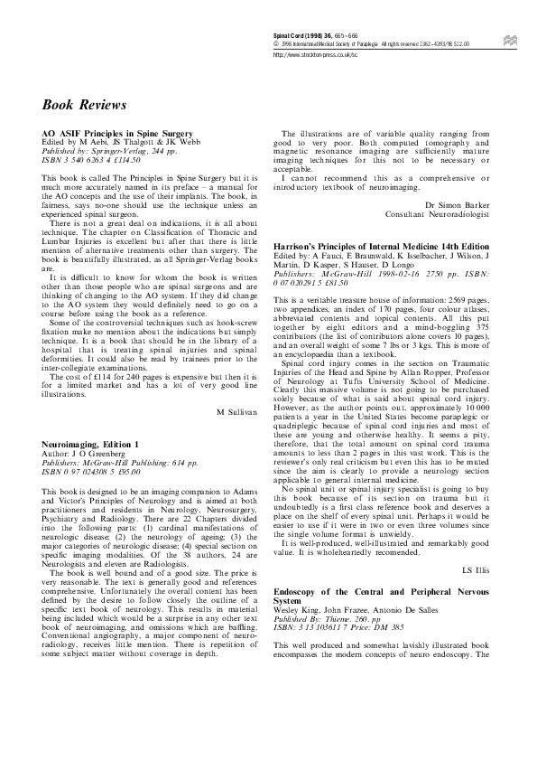 (PDF) AO ASIF Principles in Spine Surgery