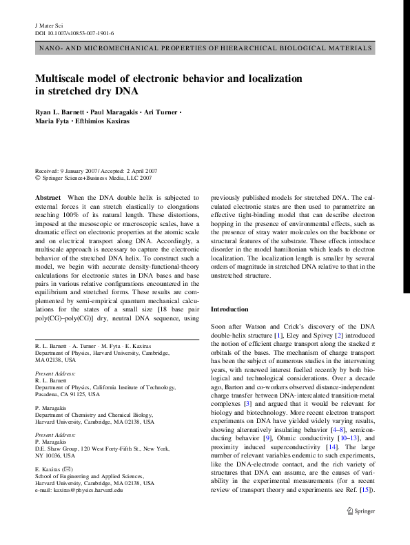 (PDF) NANO- AND MICROMECHANICAL PROPERTIES OF HIERARCHICAL BIOLOGICAL MATERIALS Multiscale model ...