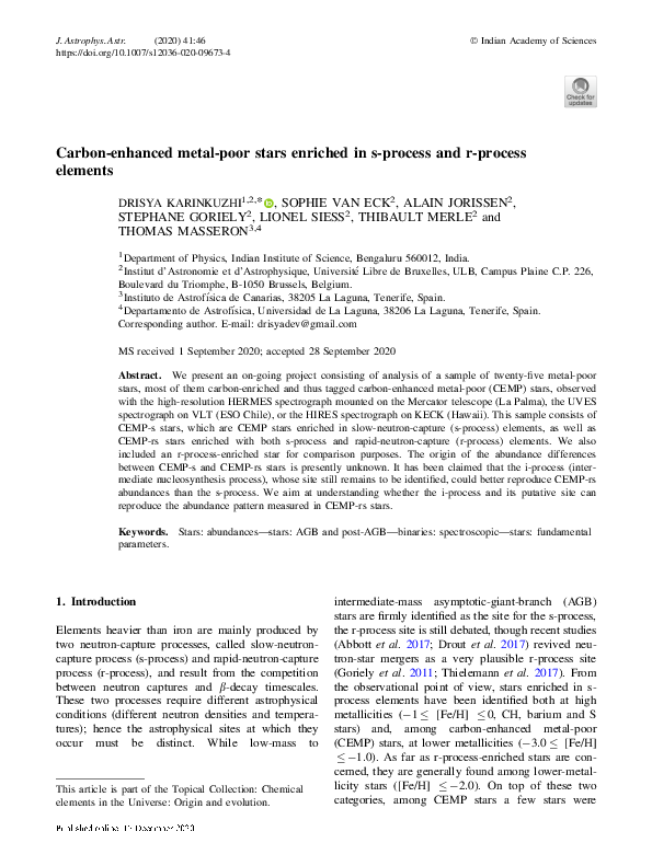 (PDF) Carbon-enhanced metal-poor stars enriched in s-process and r ...