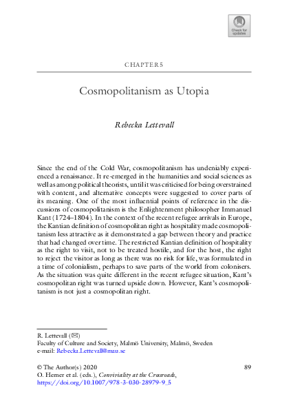 (PDF) Cosmopolitanism as Utopia