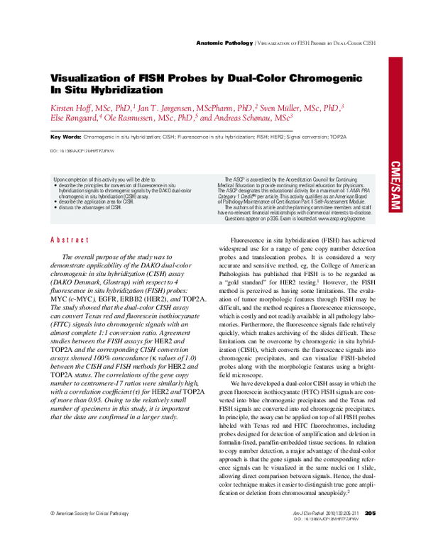 (PDF) Visualization of FISH Probes by Dual-Color Chromogenic In Situ ...