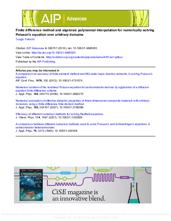 Pdf Finite Difference Method And Algebraic Polynomial Interpolation For Numerically Solving