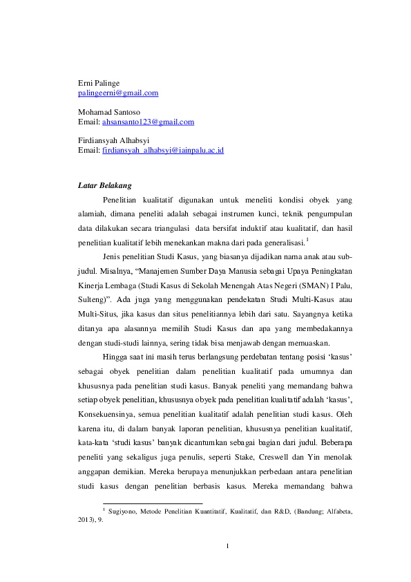 (PDF) Penelitian Kualitatif Studi Multi Kasus (PDF) Penelitian Kualitatif Studi Multi Kasus