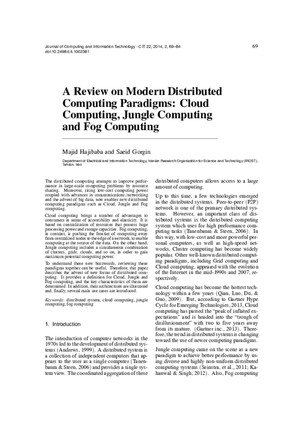 (PDF) A review on modern distributed computing paradigms: Cloud ...
