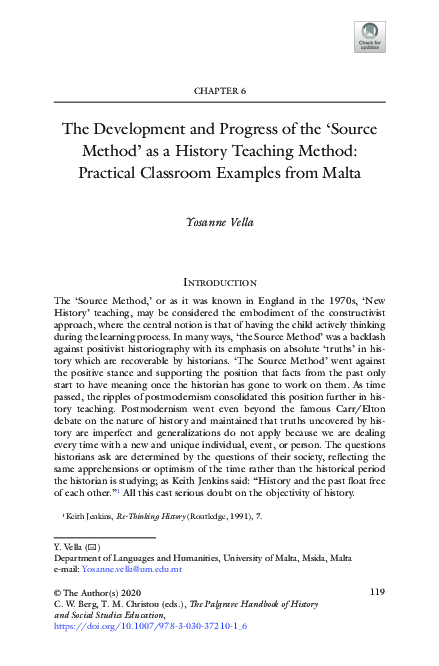 (PDF) The Development and Progress of the ‘Source Method’ as a History ...
