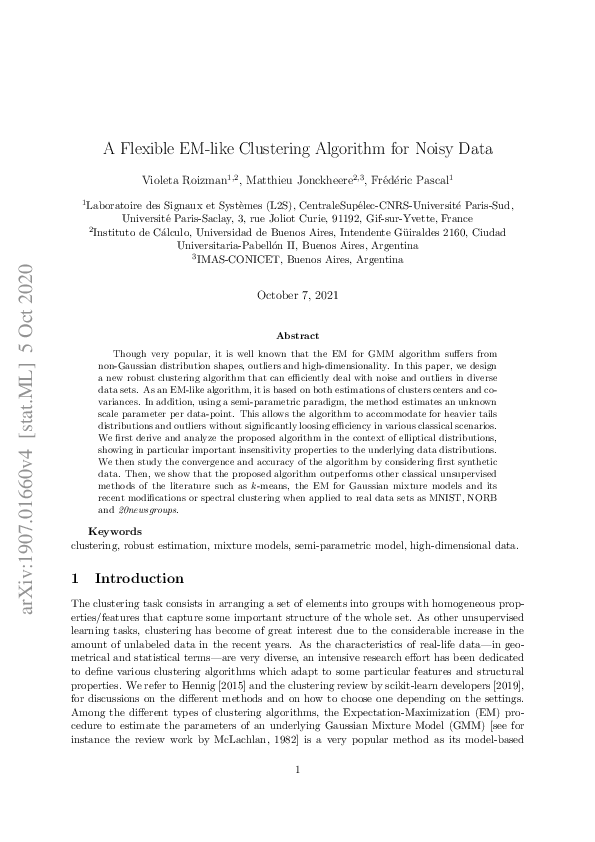 (PDF) A Flexible EM-like Clustering Algorithm for High-Dimensional Noisy Data | Matthieu ...