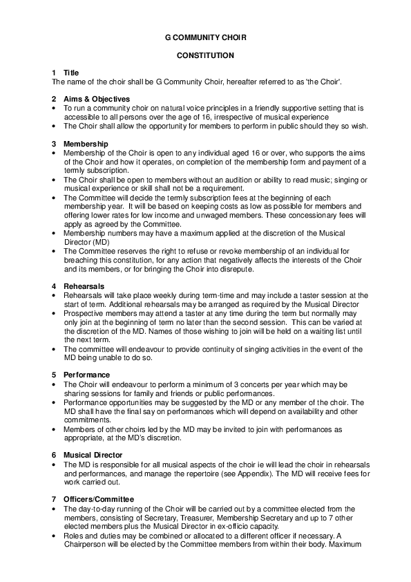 (PDF) Choir constitution - B