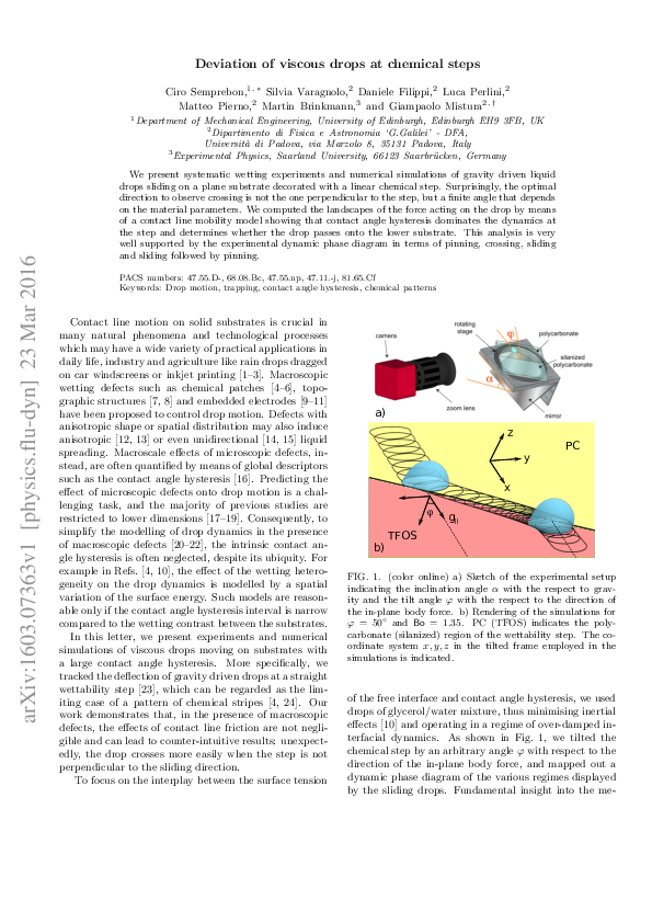 (PDF) Deviation of viscous drops at chemical steps