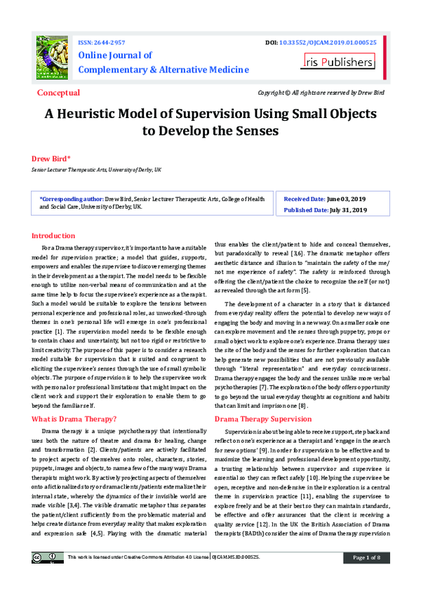(PDF) A Heuristic Model of Supervision Using Small Objects to Develop ...