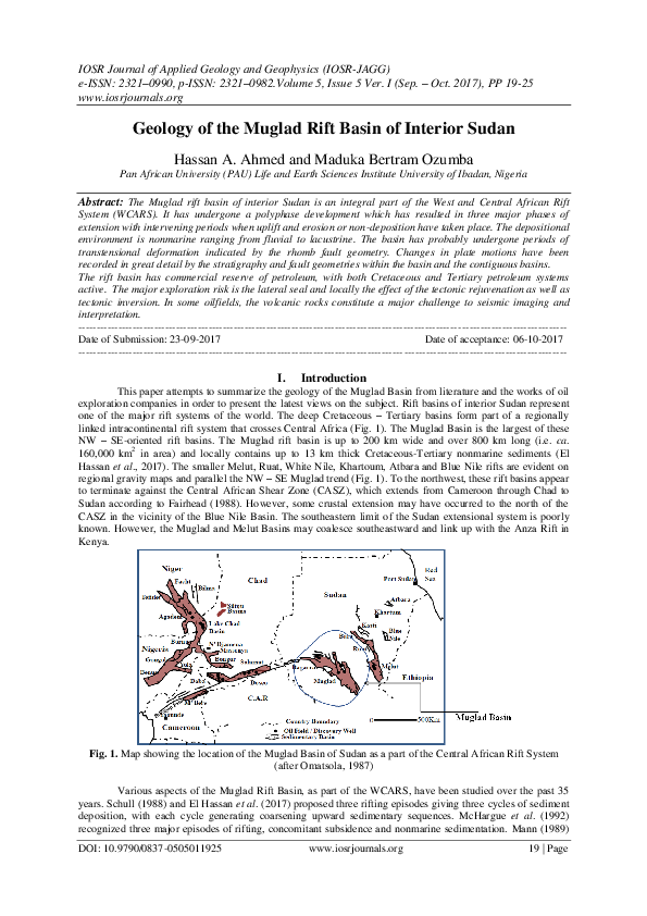 (PDF) Geology of the Muglad Rift Basin of Interior Sudan
