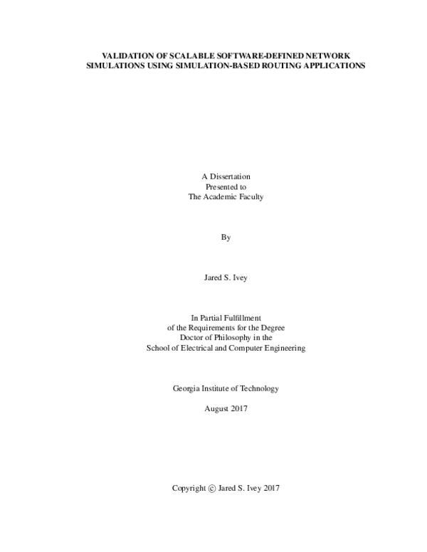 Pdf Validation Of Scalable Software Defined Network Simulations Using Simulation Based Routing